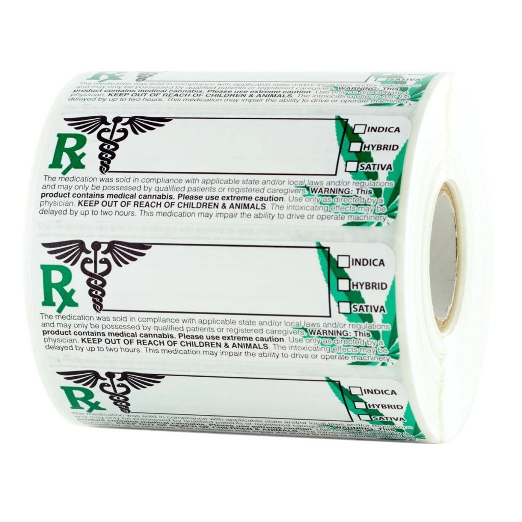RX Marijuana Strain Warning Labels v2 (Roll of 1,000) – Bag King